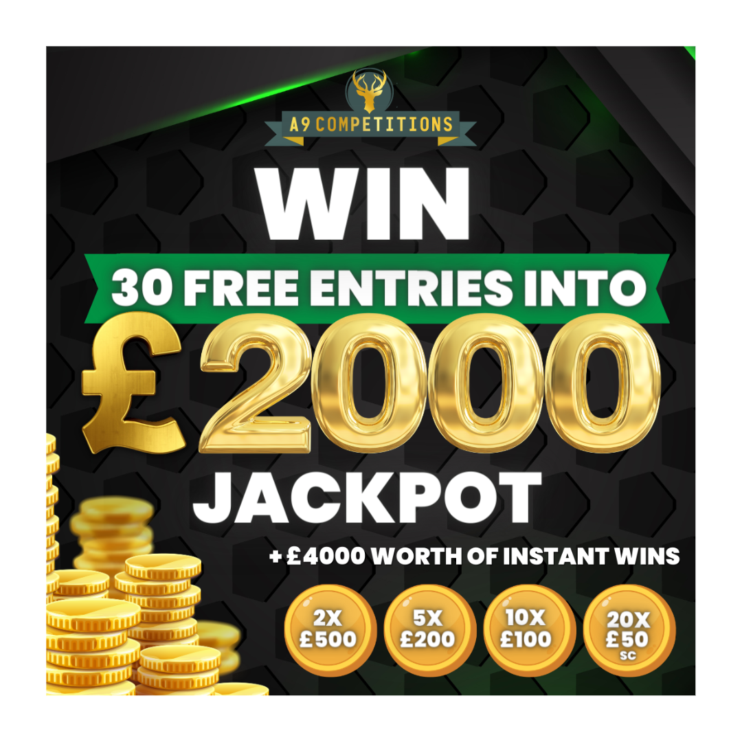 WIN 30 Entries Into Our Big Jackpot – A9 Competitions
