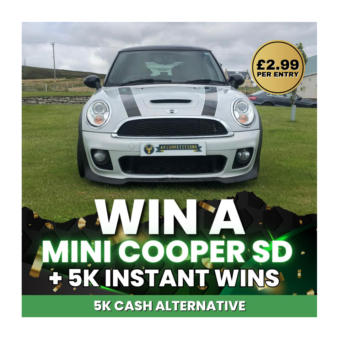 2.0 Mini Cooper (or £5k CASH) + £5k Worth of Instant Wins – A9 Competitions