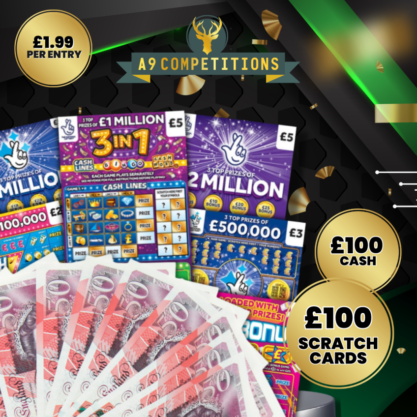 £100 Cash + £100 Scratchcards – A9 Competitions