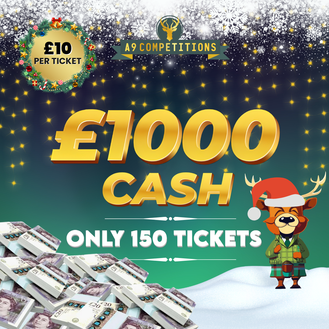 £1000 CASH 150 TICKETS ONLY – A9 Competitions