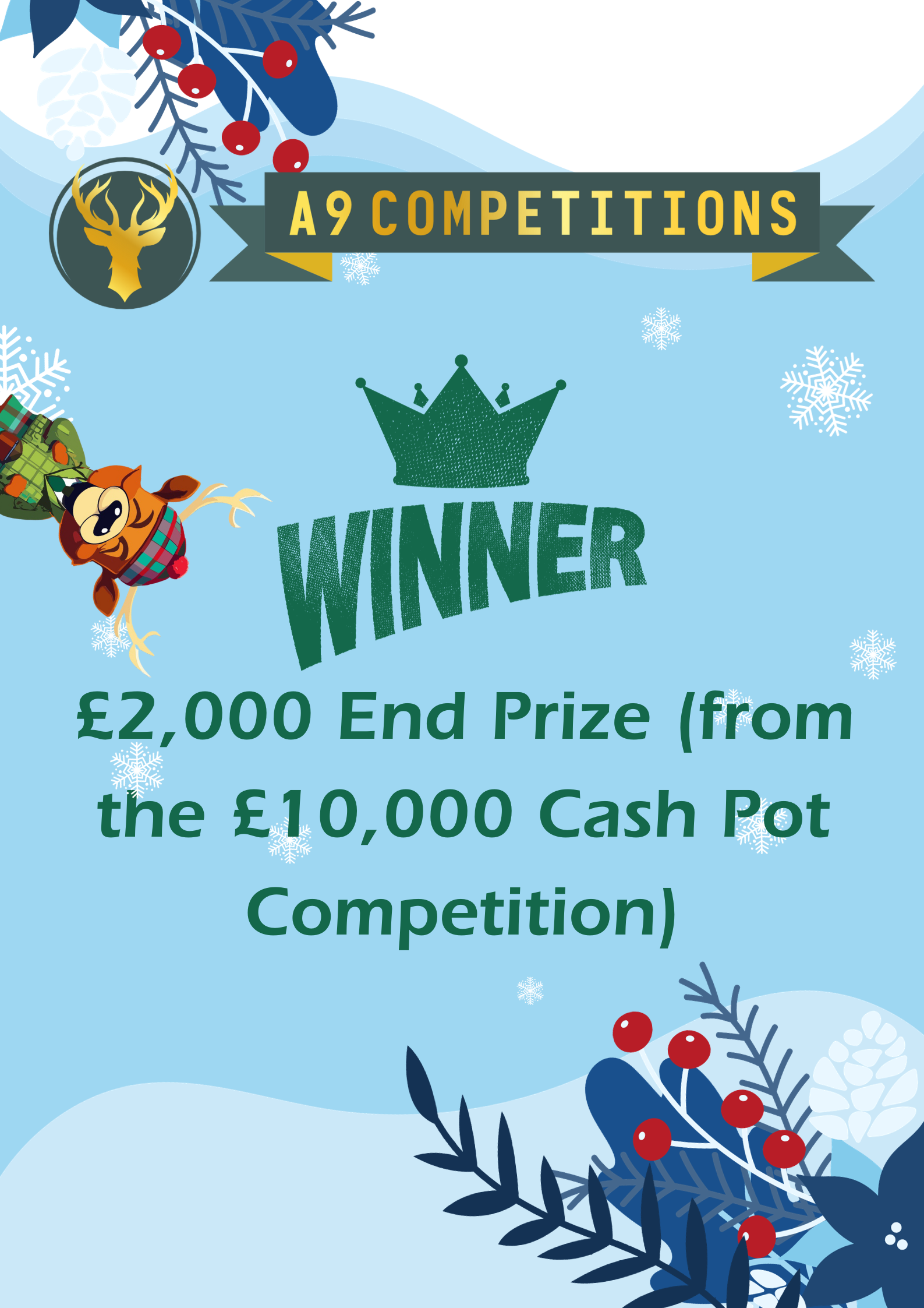 £2,000 End Prize (from the £10,000 Cash Pot Competition) – A9 Competitions