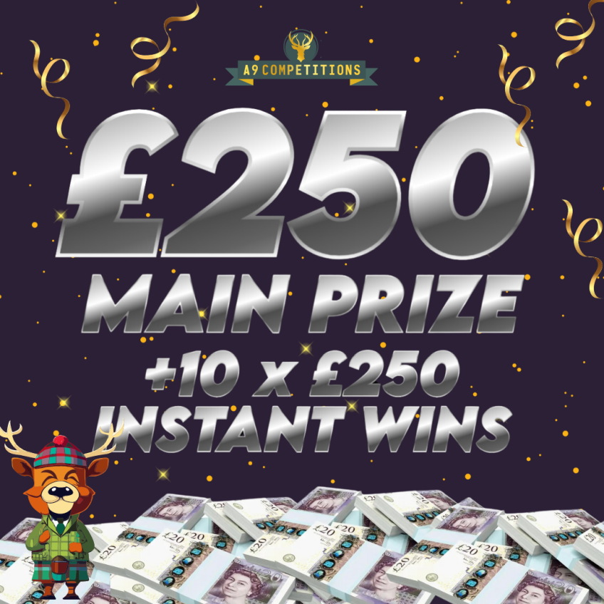 £2750 PRIZE POT – X10 £250 INSTANTS + £250 END PRIZE – A9 Competitions